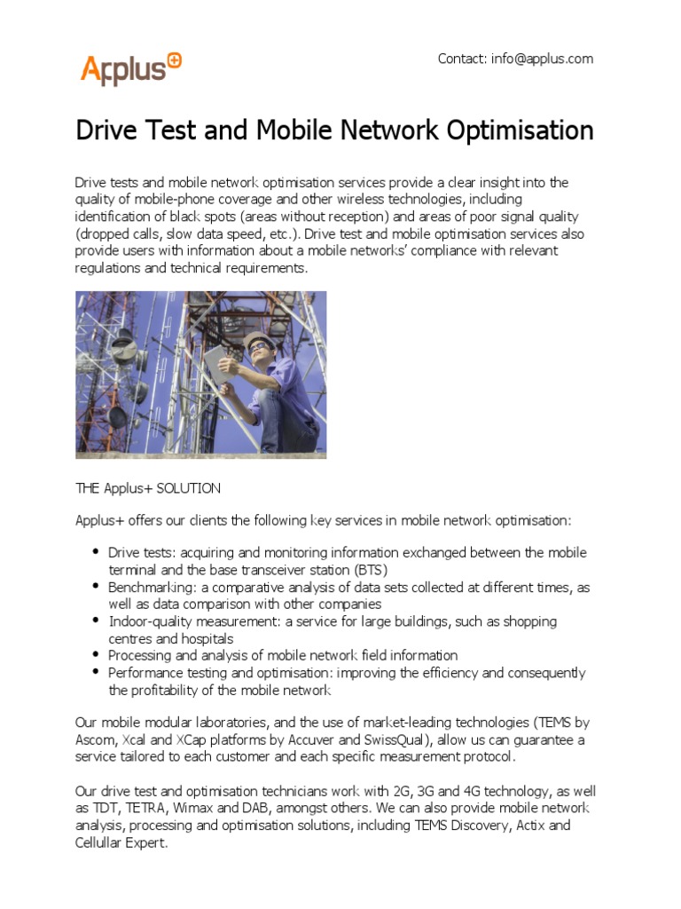 Drive Test and Mobile Network Optimisation en | PDF | Computer Network ...