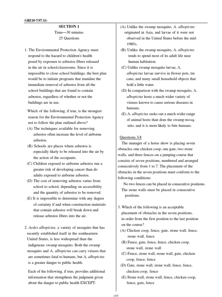 (WWW - Entrance-Exam - Net) - GRE Sample Paper 7 | PDF | Aggression ...