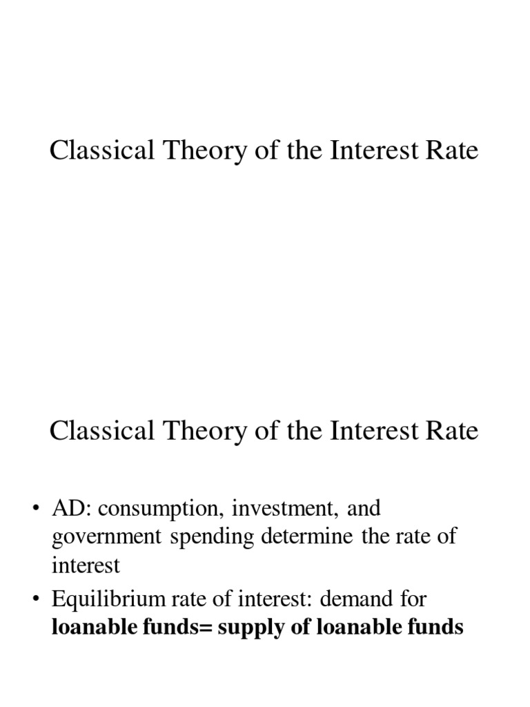 4 Classical Theory of The Interest Rate | PDF | Interest | Interest Rates