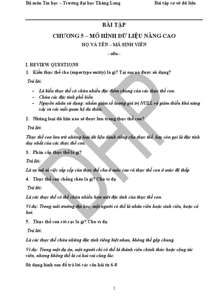 A41174 Hoang Chi Hieu Chapter5 Advanced Data Modeling | PDF