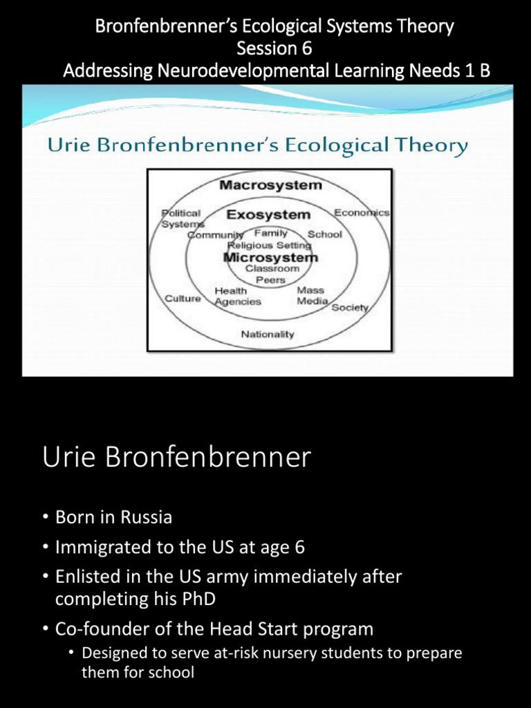 Bronfenbrenner's Ecological Systems Theory | PDF | Ecology | Society