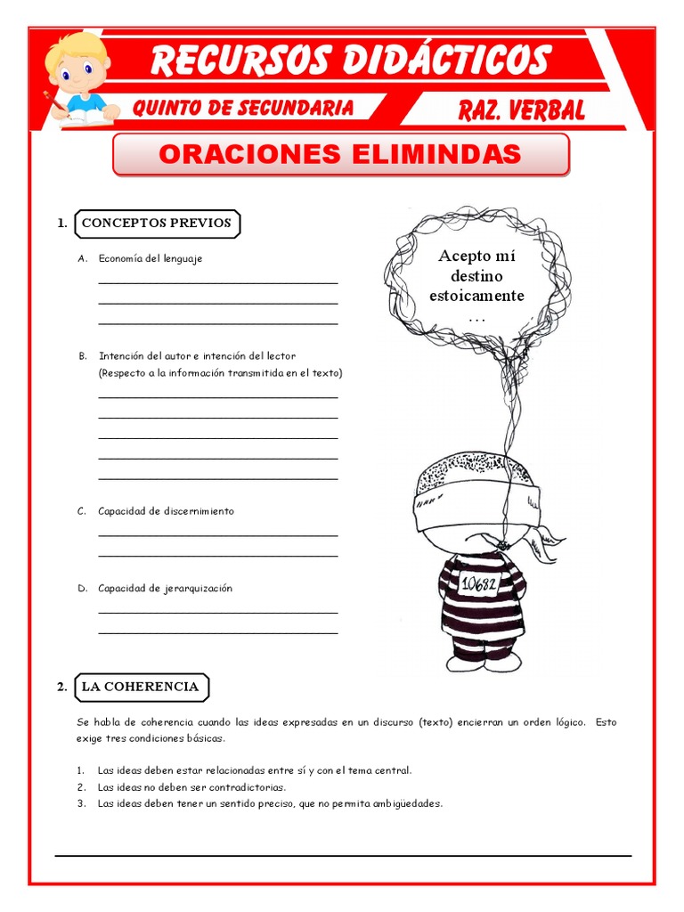 Oraciones Eliminadas Ejercicios para Quinto de Secundaria | PDF Oraciones Eliminadas Ejercicios para Quinto de Secundaria | PDF