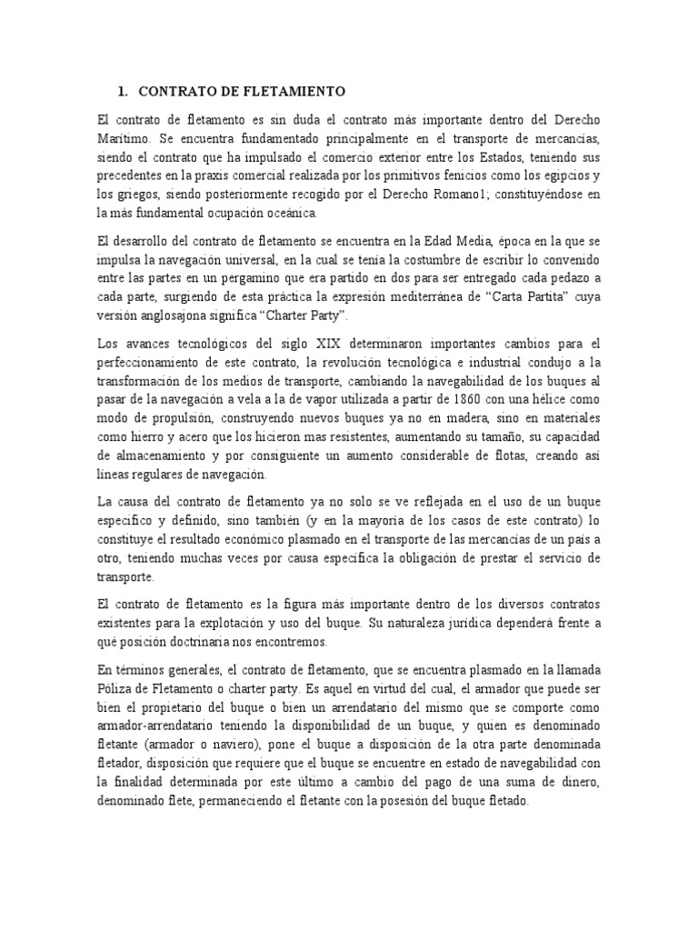 Contrato de Fletamento: Claves y Obligaciones | PDF | Póliza de seguros ...