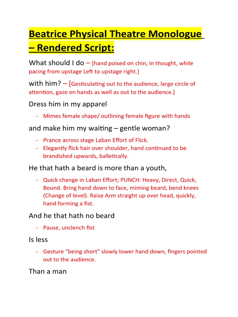 Beatrice Physical Rendered Script | PDF