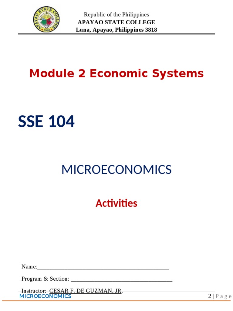 Module 2: Economic Systems in Microeconomics | PDF | Microeconomics ...