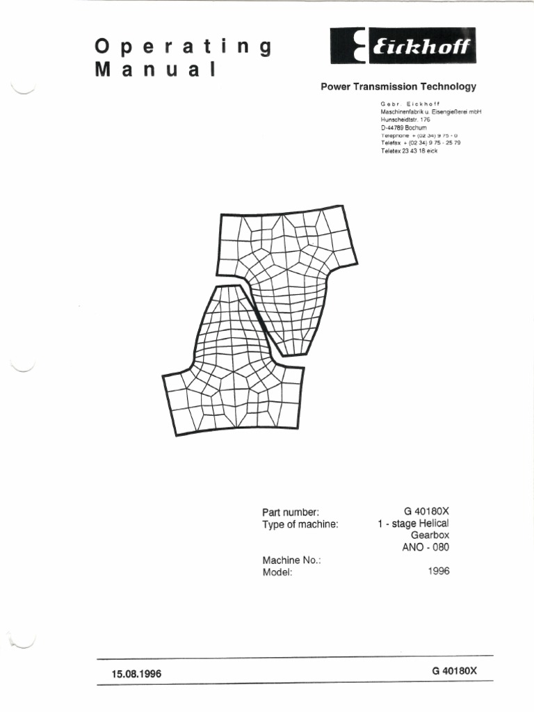 Manual Gearbox Eickhoff Part 1 | PDF