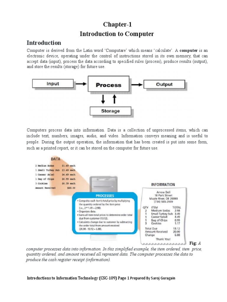 IIT - CSC-109 - Chapter 1 & 2 | PDF | Computer Data Storage | Input/Output