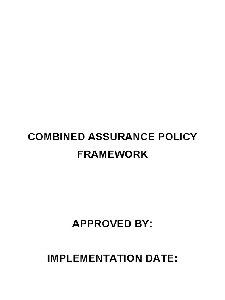 Combined Assurance Policy Framework | PDF | Internal Audit | Audit