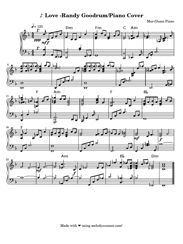 Love - Randy Goodrum - Piano Cover | PDF