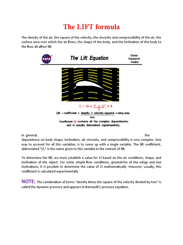 The LIFT Formula | PDF | Lift (Force) | Fluid Dynamics