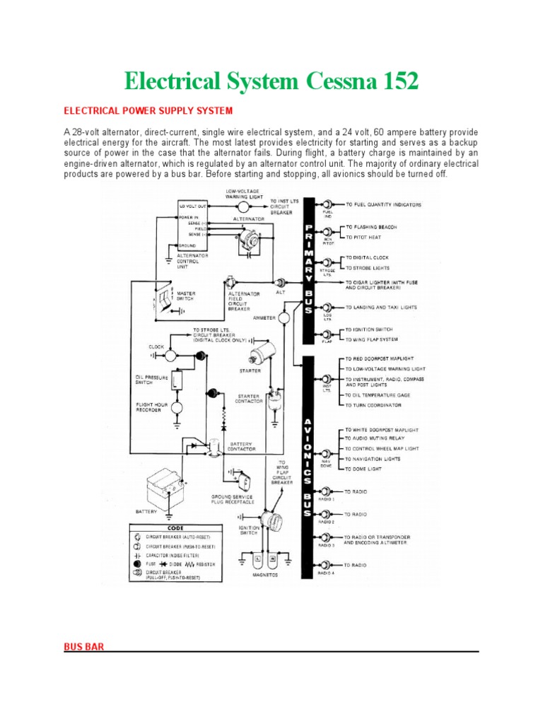 Electrical System Cessna 152 | PDF | Electricity | Vacuum Tube