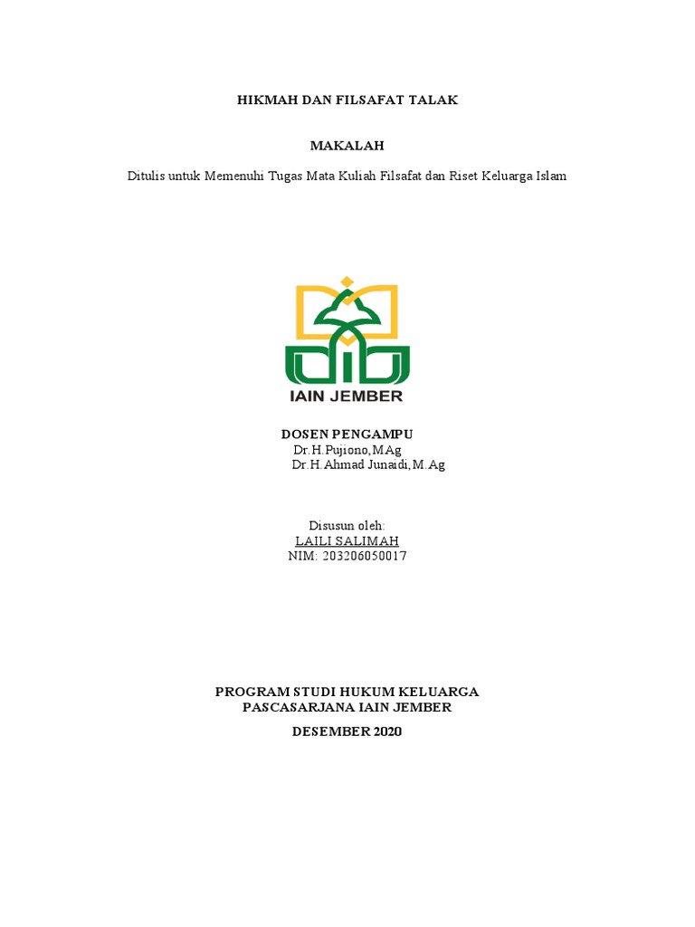 Makalah Filsafat Talak | PDF