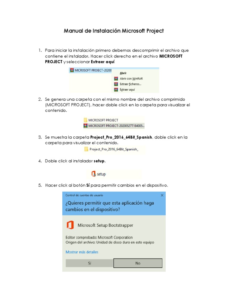 Manual de Instalación Microsoft Project | PDF