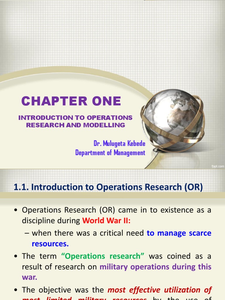 Operation Research Chapter 1 (Presentation File) | PDF | Mathematical ...