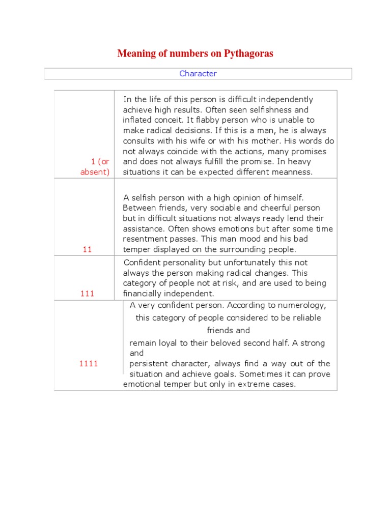 Pythagorean Triangle Numerology 4 | PDF | Thought | Mind