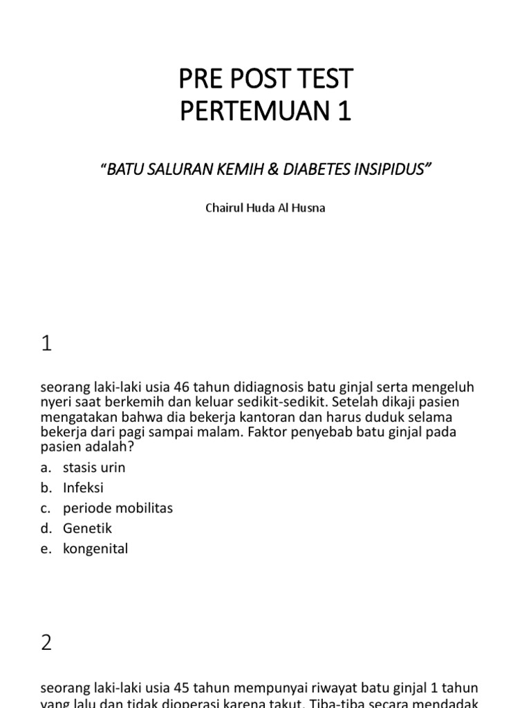 Pre Post Test KP1 | PDF