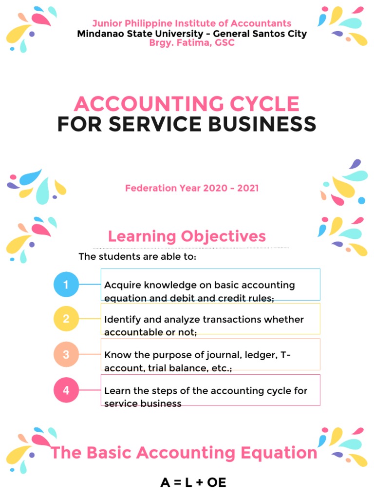 Accounting Cycle for Service Businesses | PDF | Debits And Credits ...