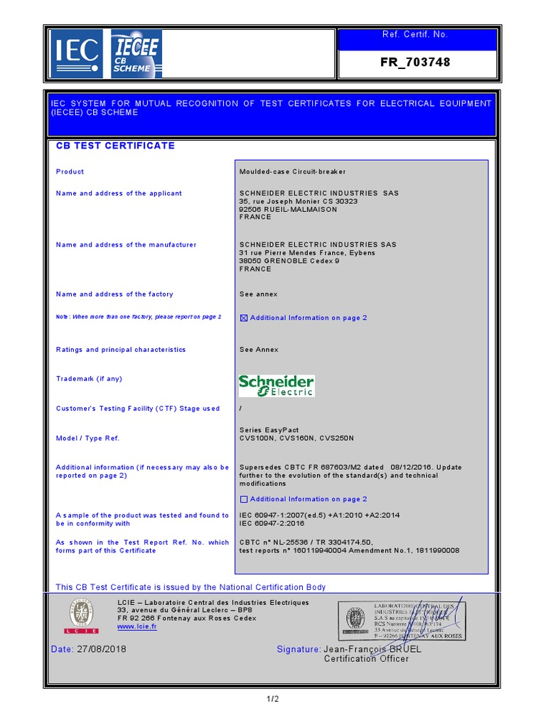 CB Test Certificate | PDF | Electrical Engineering | Manufactured Goods