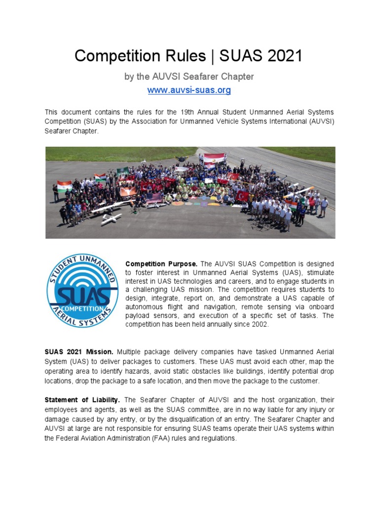 Auvsi Suas 2021 Rules Pages Deleted | PDF | Unmanned Aerial Vehicle ...