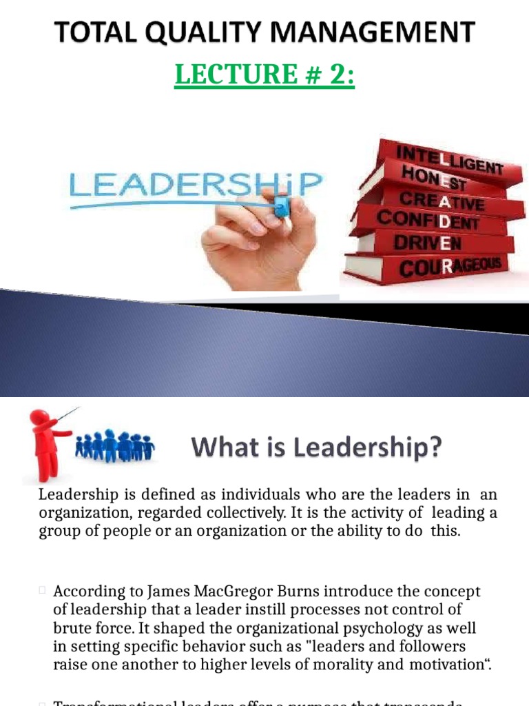 Total Quality Management Chapter 2 Leadership | PDF | Leadership | Strategic Management