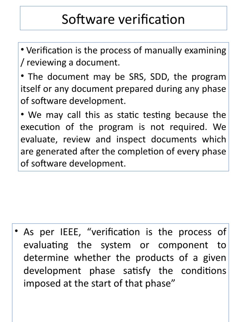 Unit II Software Verification | PDF | Use Case | Verification And ...