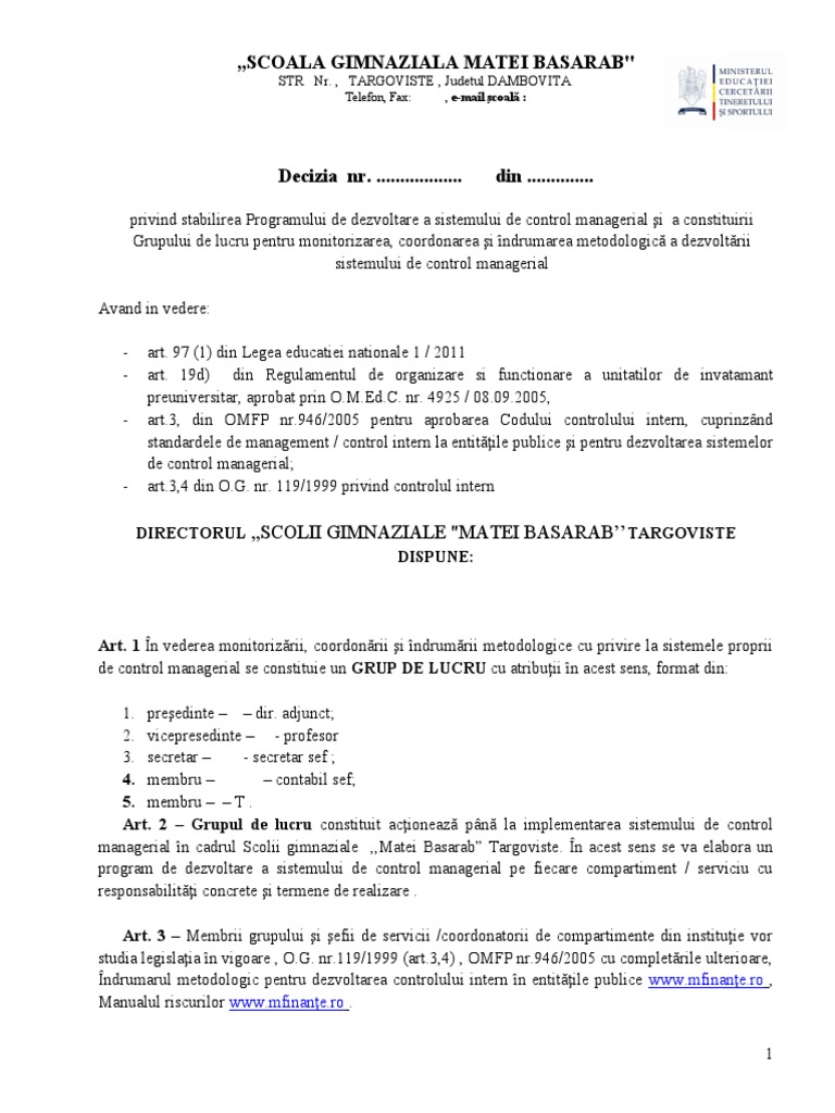 1.DECIZIE - Comisie T | PDF