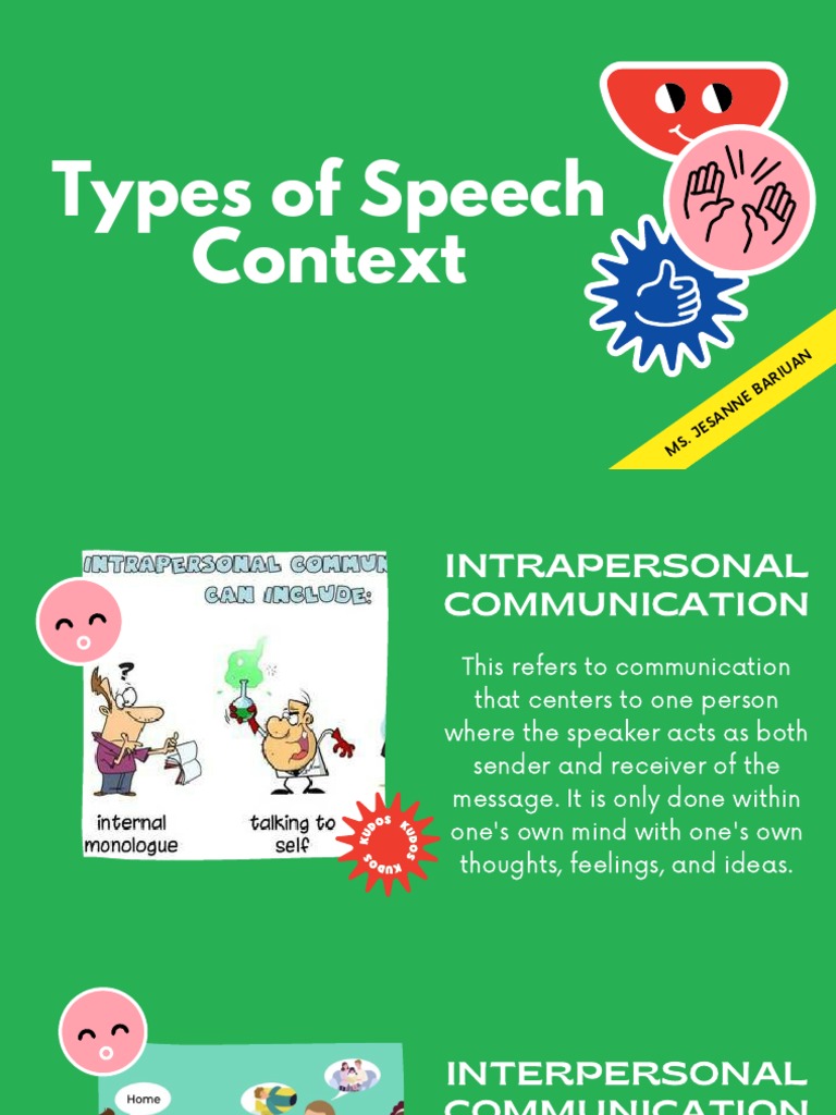 Lesson 5 - Types of Speech Context | PDF
