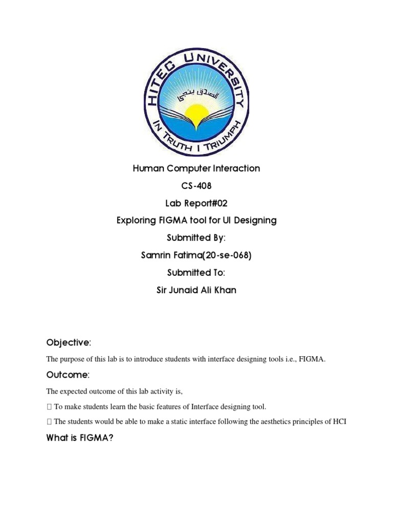 Figma UI Design Lab Report Overview | PDF | User Interface | Human ...