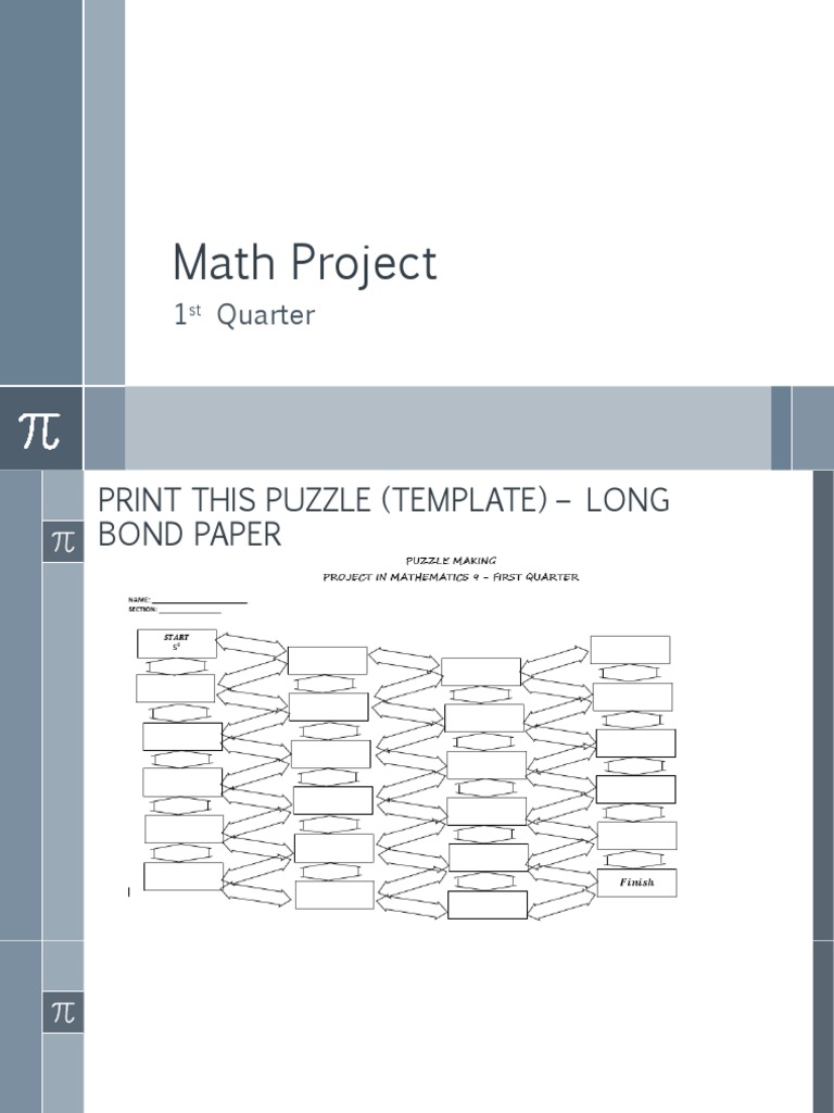 Math Project Grade 9 - Puzzle | PDF