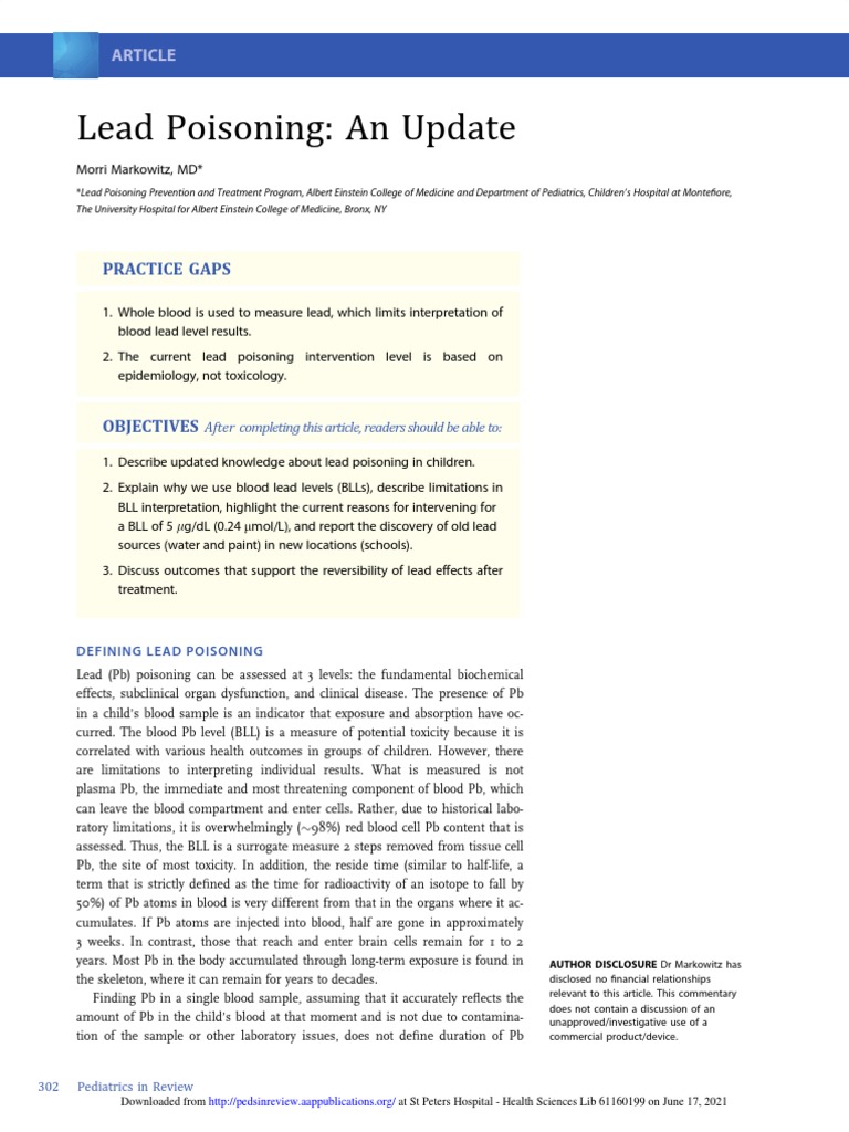 Lead Poisoning | PDF | Lead | Enzyme