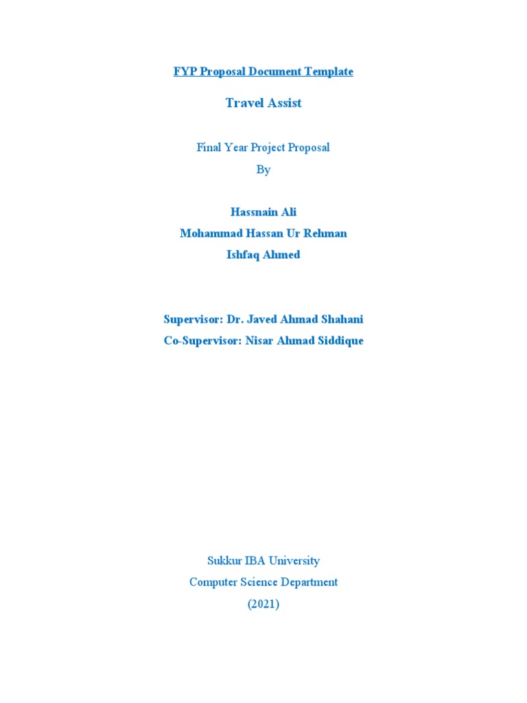 Travel Assist: FYP Proposal Document Template | PDF | Web Application ...