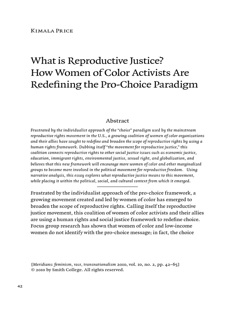 What Is Reproductive Justice by Price Kimala (2010) | PDF | Reproductive Rights | Eugenics