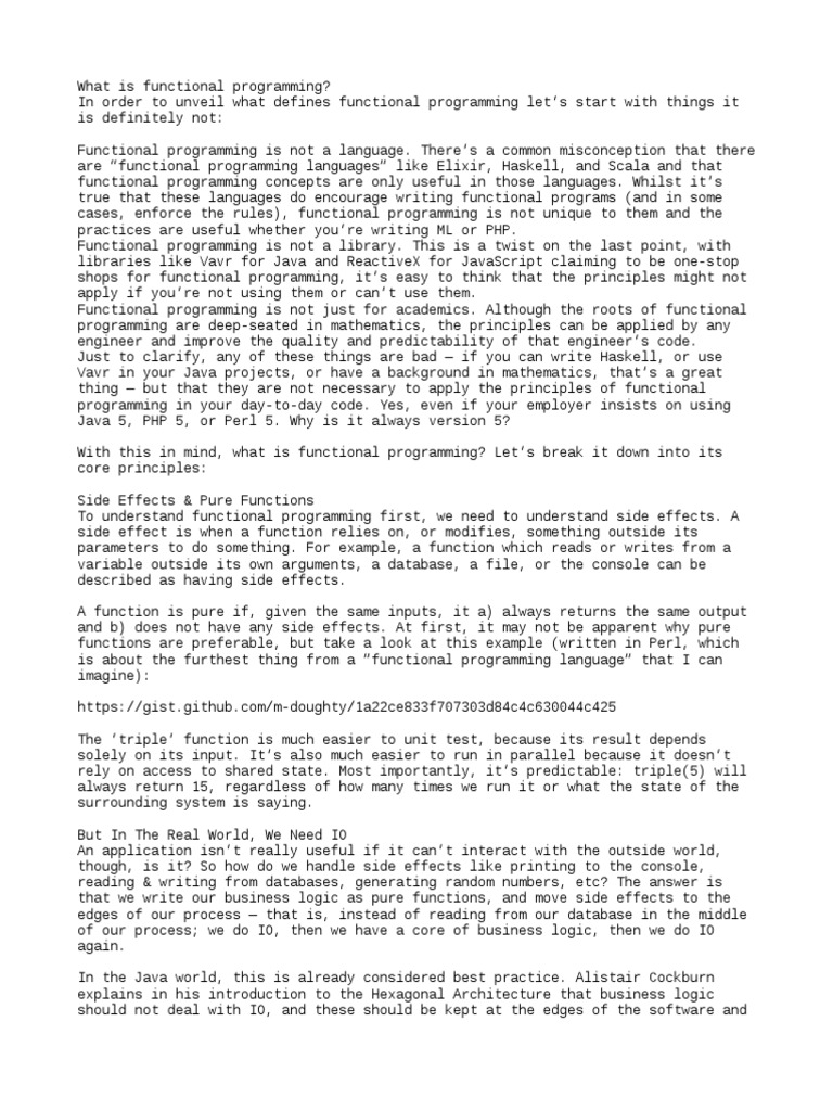 Impact of Non Functional Programming | PDF | Functional Programming | Subroutine