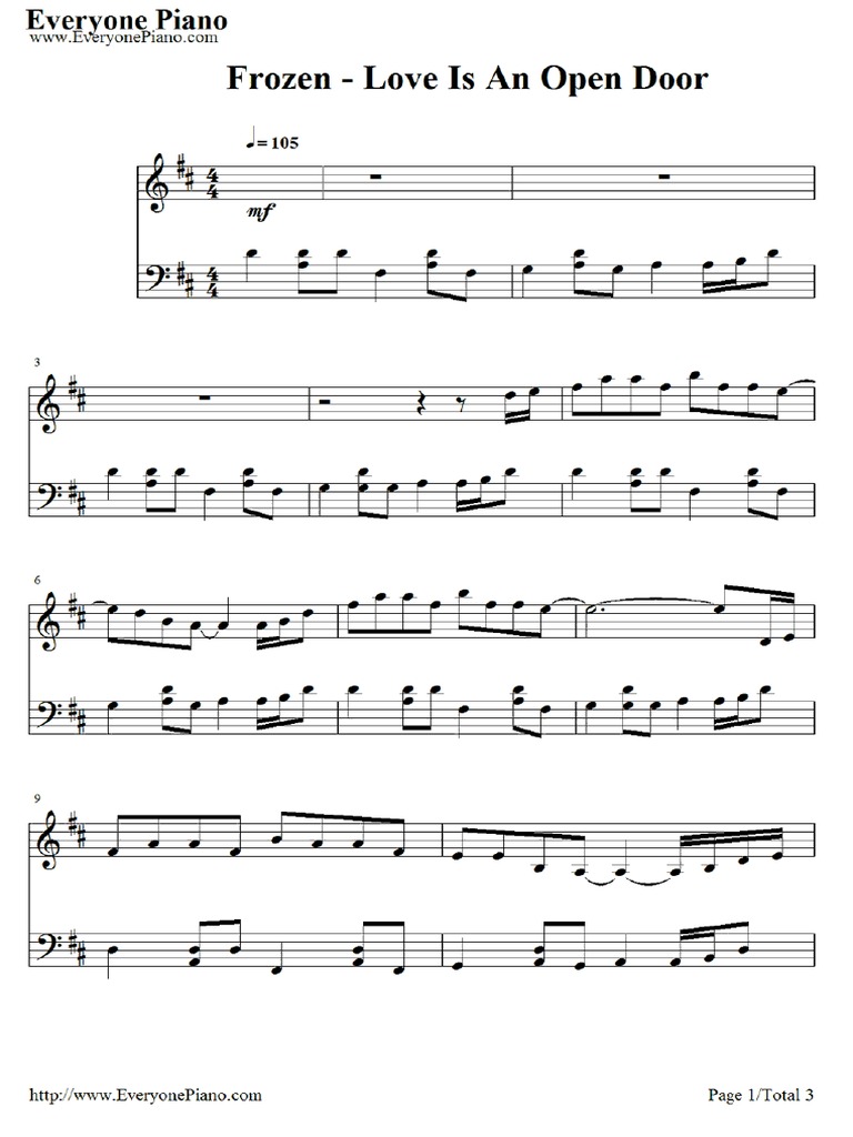 Frozen - Love Is An Open Door | PDF