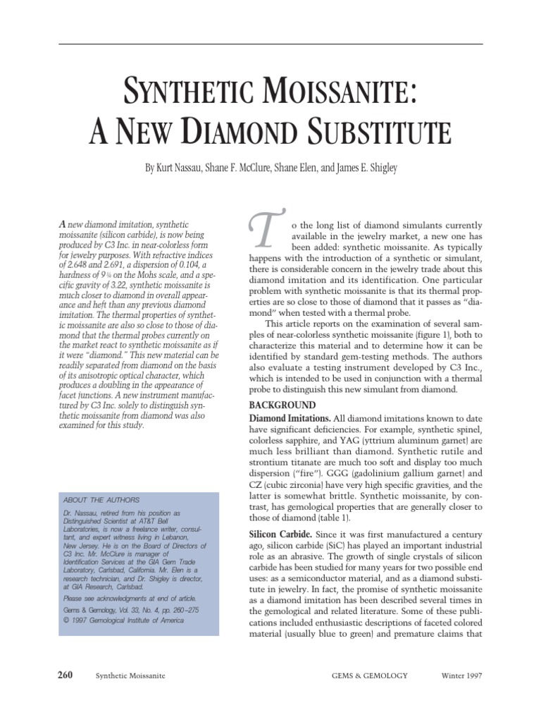 Winter 1997 Gems Gemology Synthetic Moissanite Diamond Substitute | PDF ...