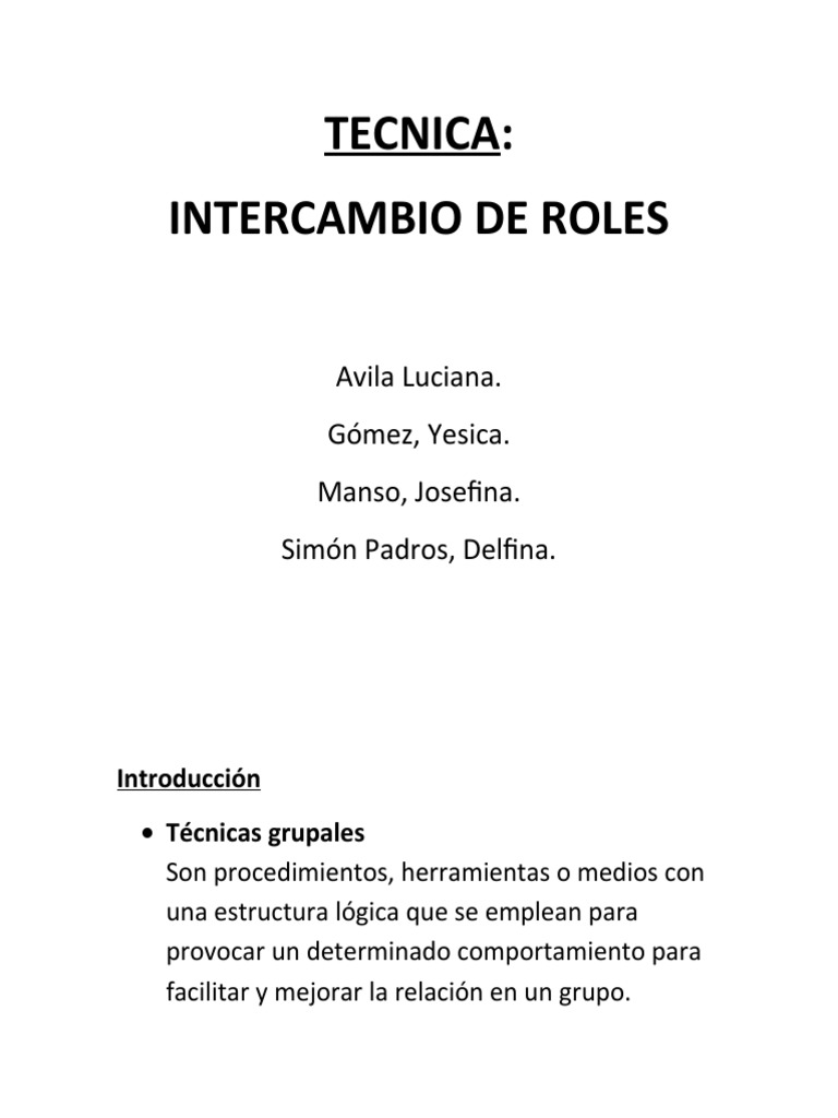 Intercambio de Roles | PDF | Ciencia y matemáticas