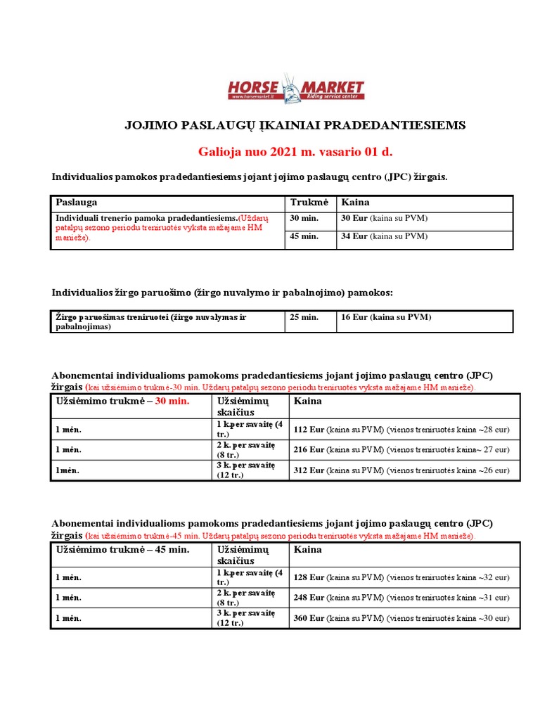Jojimo Paslaugu Ikainiai Pradedantiesiems 2021 | PDF