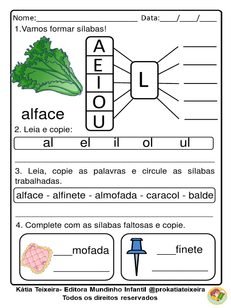 Atividade AL EL IL OL UL Com Texto e Interpretação | PDF