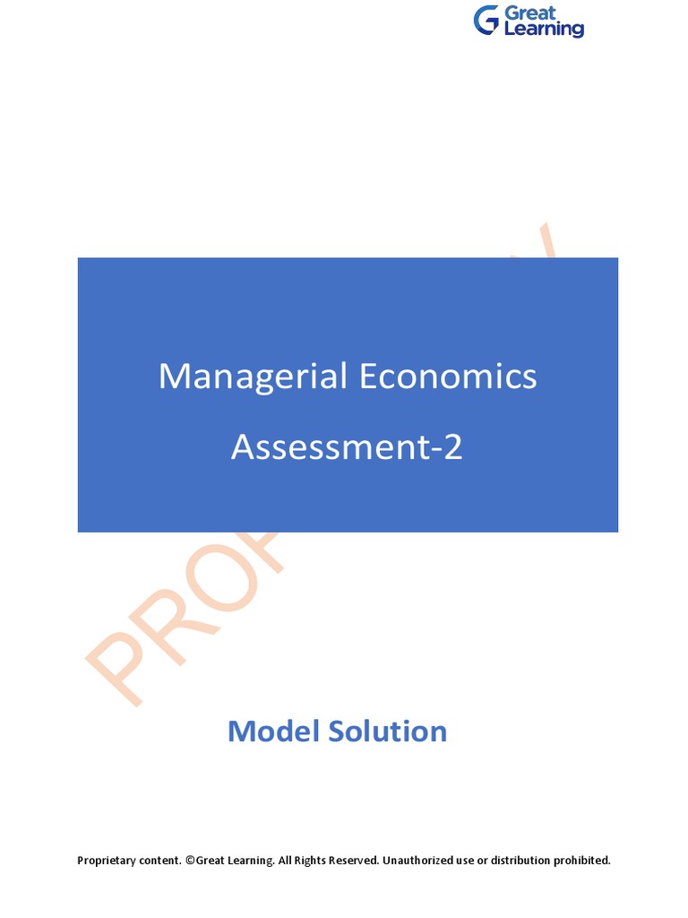 Managerial Economics Assessment-2: Model Solution | PDF | Fiscal Policy ...