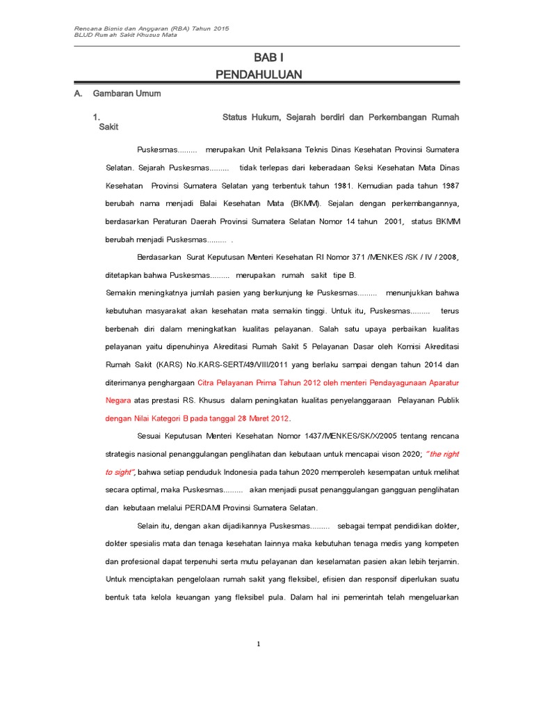 Contoh RBA Puskesmas | PDF