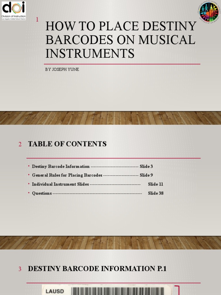1 How To Place Barcodes On Instruments 2018.10.02 | PDF | Saxophone | Tuba