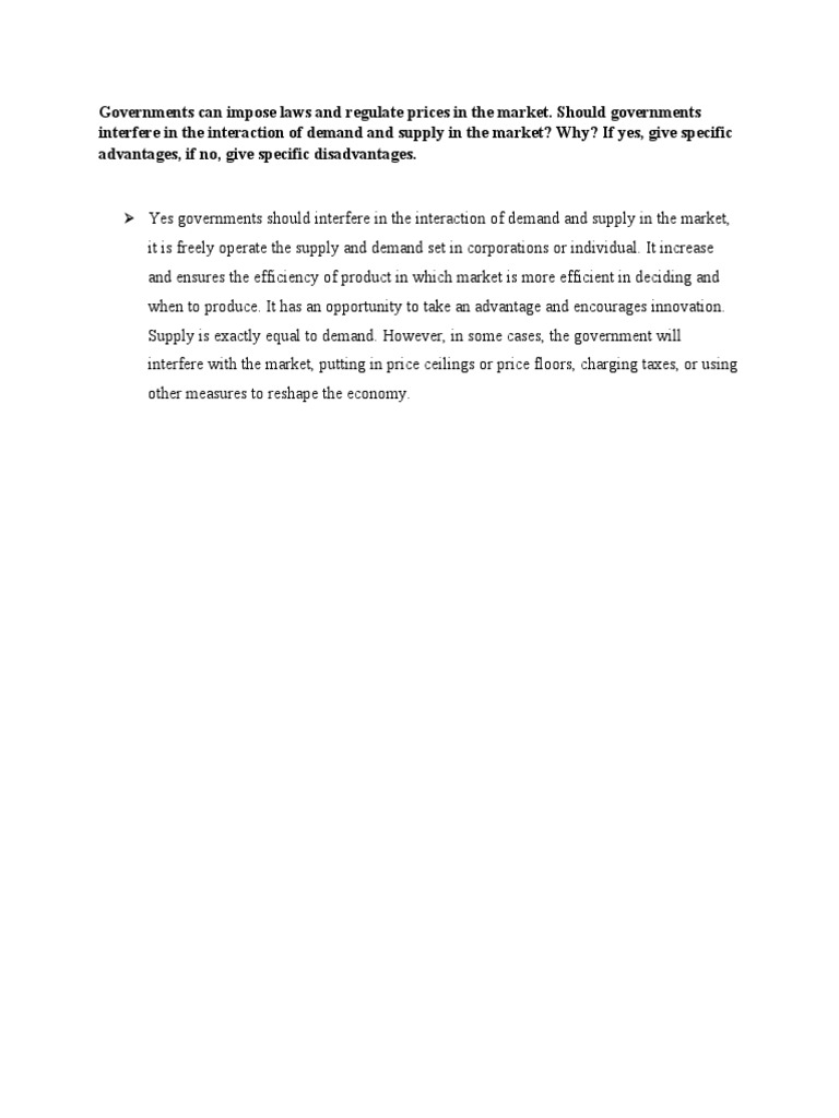 Government Intervention in Market Dynamics | PDF