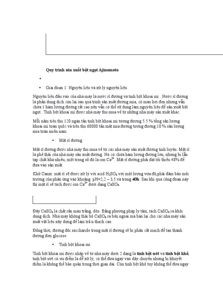 (123doc) Quy Trinh San Xuat Bot Ngot Ajinomoto | PDF