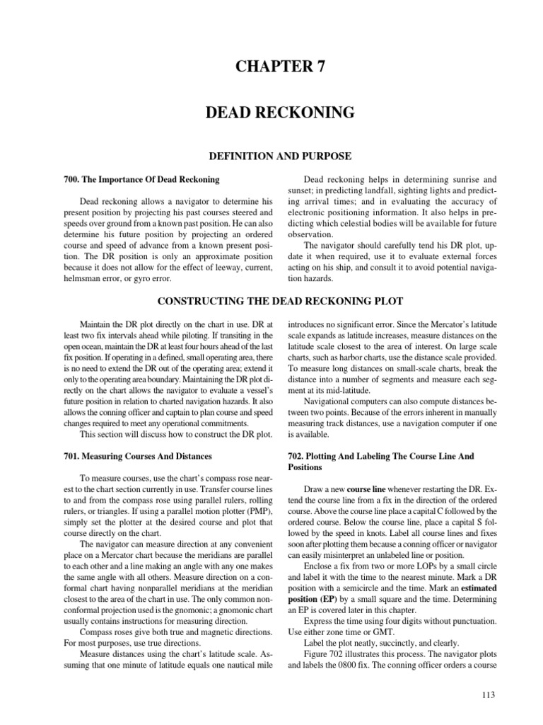 Constructing and Maintaining an Accurate Dead Reckoning Plot | PDF ...