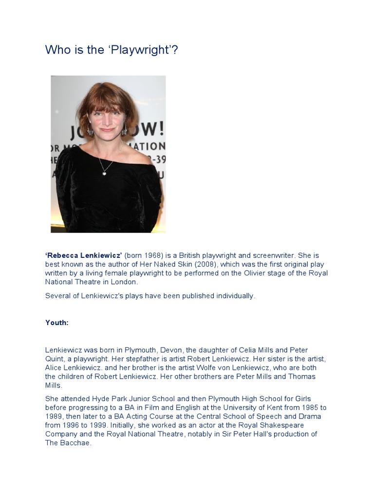 The Playwright | PDF | Entertainment