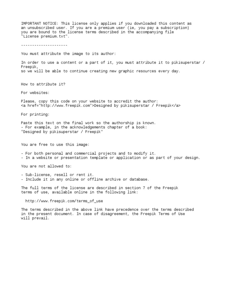 Free License Usage Guidelines | PDF | Computers