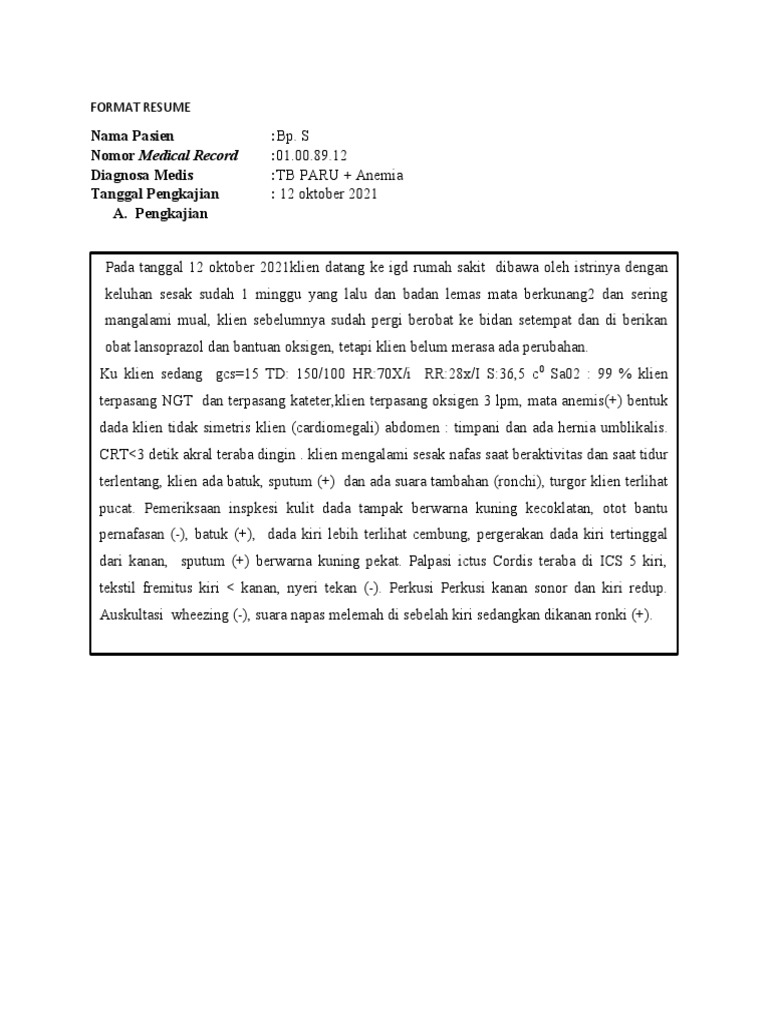 Format Resume TB Paru | PDF