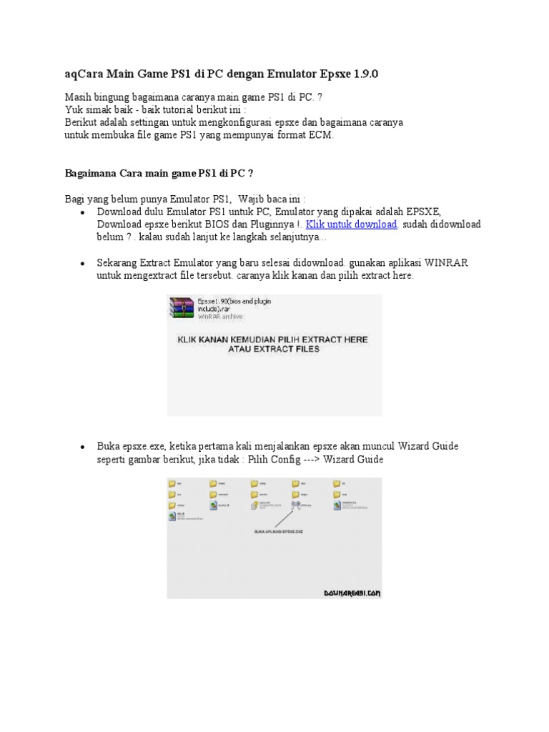 Cara Main Game PS1 Di PC Dengan Emulator Epsxe 1 | PDF