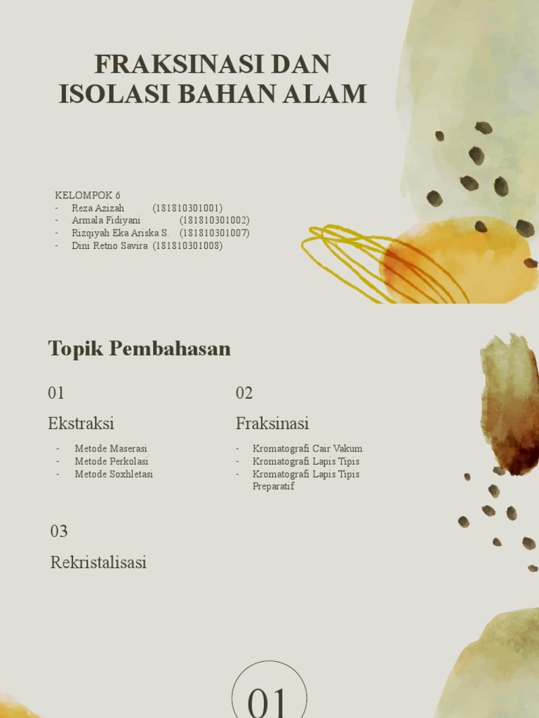 KELOMPOK 6 KBA (Fraksinasi Dan Isolasi Bahan Alam) | PDF