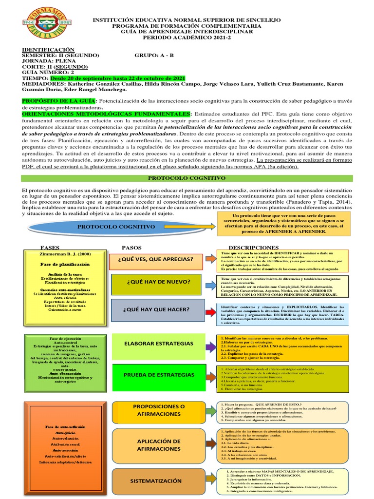Guía de Aprendizaje 2 Corte Ii Semestre - Sep 20 A Oct 22 | PDF | Análisis FODA | Aprendizaje